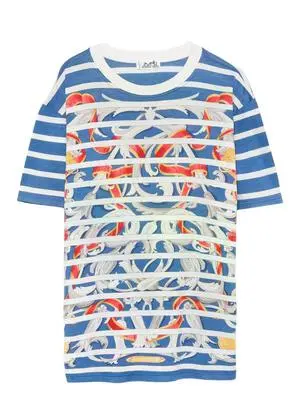 Hermès 2010s Striped T-shirt - Blue