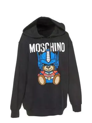 Moschino Teddy Bear-embroidered Hoodie - Black