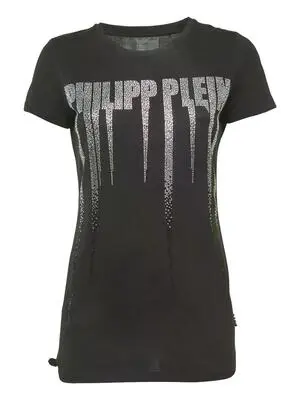 Philipp Plein Rhinestone Logo T-shirt - Black