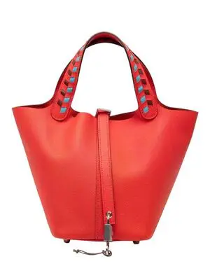 Hermès Pre-owned Epsom Tressage Picotin Lock 18 Handbag - Red