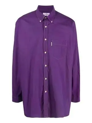 Valentino Garavani 2000s Box-pleat Detail Button-down Shirt - Purple