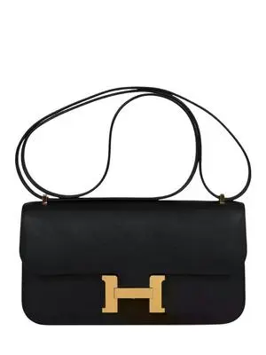 Hermès 2024 Constance Elan Epsom Rose Gold-hardware Shoulder Bag - Black