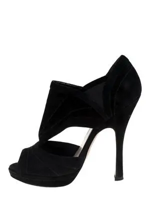 PRADA Suede Cut-Out Platform Booties