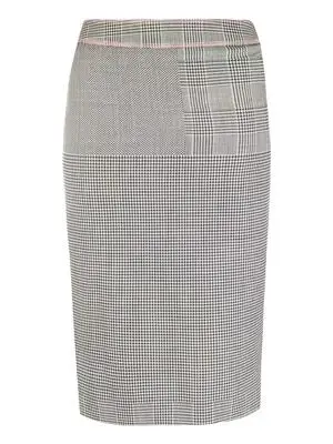 Dior 1990s Houndstooth Pencil Skirt - Grey