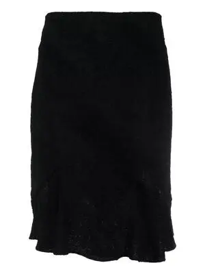Dior 1990s Flared-hem Knitted Skirt - Black
