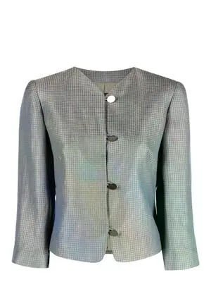Giorgio Armani 2000s Checkered Jacket - Blue