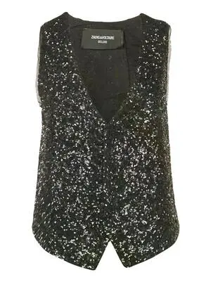 Zadig&Voltaire Sequin-embellished Waistcoat - Black