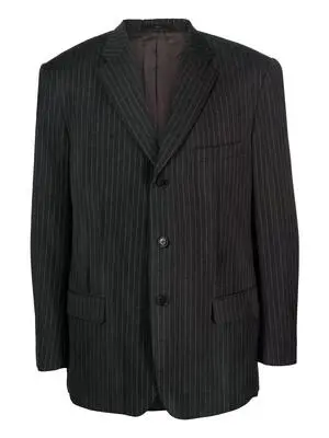 Valentino Garavani 2000s Pinstriped Stepped Lapels Blazer - Grey