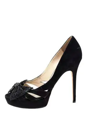 JIMMY CHOO 125mm Taja Bow-detail Platform Sandals - Black
