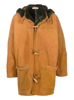 A.N.G.E.L.O. VINTAGE CULT 1990s Sheepskin Hooded Coat - Brown