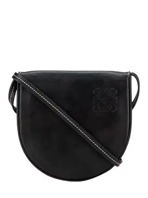 Loewe 2018 Small Leather Heel Pouch Crossbody Bag - Black