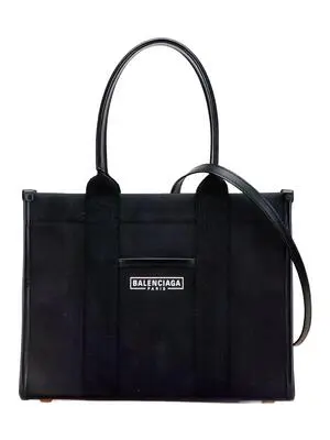 Balenciaga 2021 Small Canvas Hardware Tote Satchel - Black