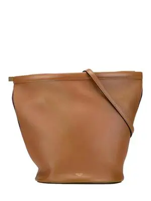 Celine 2018 Smooth Calfskin Clasp Bucket Bag - Brown