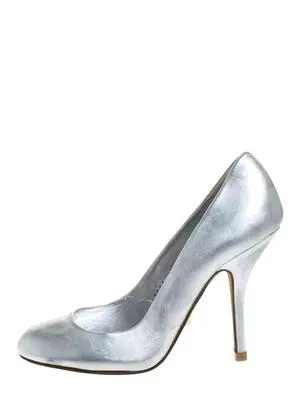 GINA 100mm Leather Pumps - Metallic