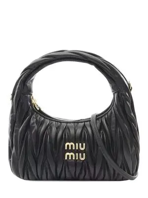 Miu Miu Pre-owned Leather Matelasse Wonder Satchel - Black