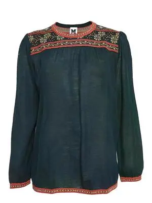Missoni Floral-embroidered Knit Top - Blue