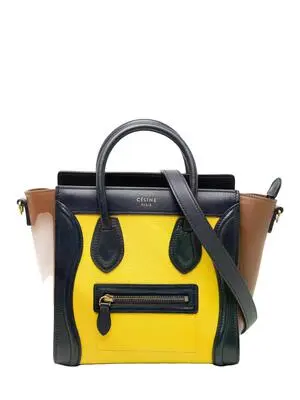 Celine 2014 Nano Tricolor Leather Luggage Tote Satchel - Multicolour