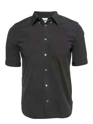 Alexander McQueen Short-sleeve Cotton Shirt - Black