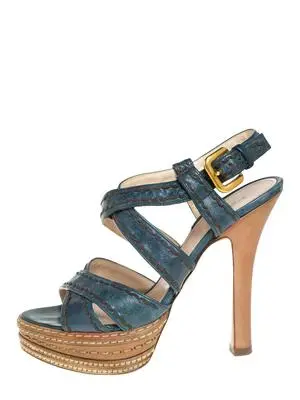 Prada 120mm Platform Cross-strap Sandals - Black