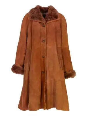 A.N.G.E.L.O. VINTAGE CULT 1980s Shearling Single-breasted Coat - Brown