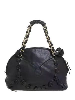 Gianfranco Ferre Chain-detail Leather Tote Bag - Black