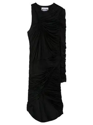 Moschino 2000s Draped Midi Dress - Black