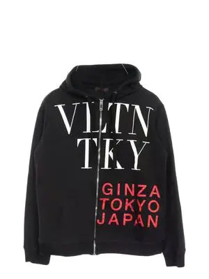 Valentino Garavani 2010s Logo-print Zip-up Hoodie - Black