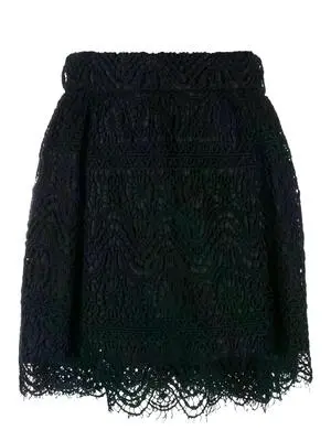 Valentino Garavani Lace A-line Skirt - Blue