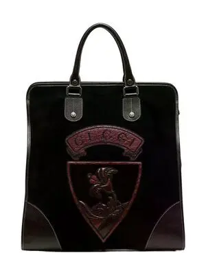 Gucci Coat Of Arms Patch Tote - Black
