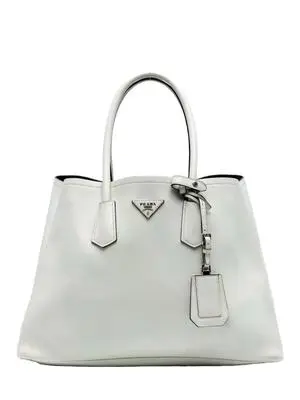 Prada City Calf Double Satchel - White