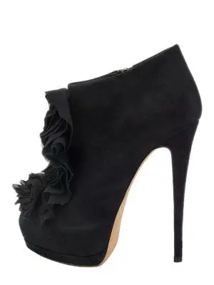 GIUSEPPE ZANOTTI 150mm Ruffled Platform Boots - Black