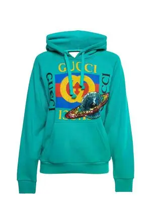 Gucci Sequin-embellished Hoodie - Blue