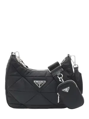 Prada Tessuto Quilted Shoulder Bag - Black