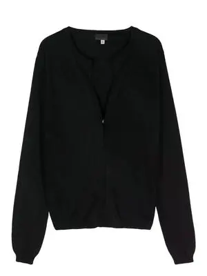 Versace 2000s Knitted Cashmere Cardigan - Black