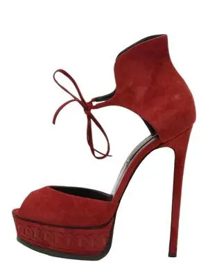 Casadei 150mm Suede Heeled Sandals - Red