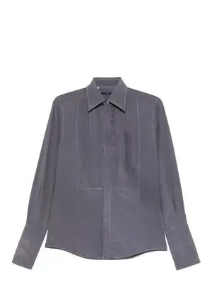 Gucci 2000s Pintuck-detail Shirt - Grey