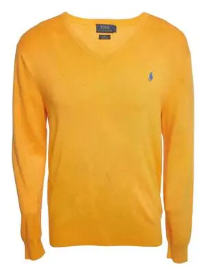 Polo Ralph Lauren Vintage Cotton V-neck Sweater - Yellow