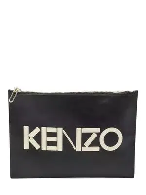 KENZO Leather Zip Clutch