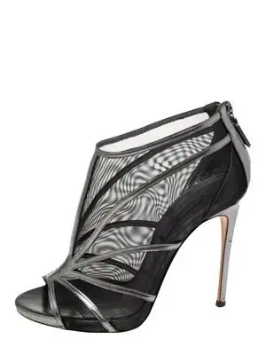 Casadei 115mm Mesh-panelled Stiletto Sandals - Grey