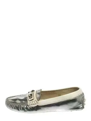 TOD'S Leather Ballet Flats - Silver
