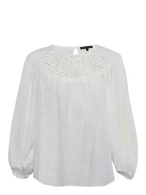 Maje Lace Dot Blouse - White