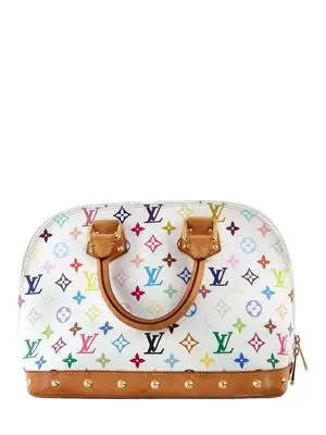 LOUIS VUITTON Alma Monogram Multicolor Pm Satchel - White