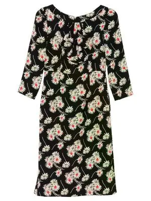 Prada Floral-print Midi Dress - Black
