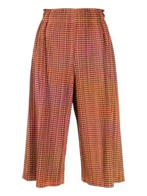 Issey Miyake 2000s Pleated Cropped Trousers - Orange