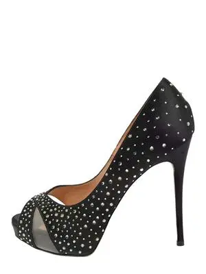 Valentino Garavani 125mm Mesh Rhinestone Pumps - Black