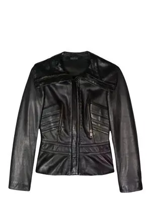 Gucci 2000s Leather Jacket - Brown