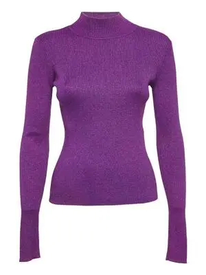 Nbd Lurex Knitted Top - Purple