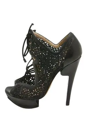 NICHOLAS KIRKWOOD 130mm Lace Platform Booties - Black