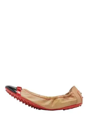 TOD'S Scrunch Ballet Flats - Brown