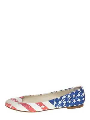 GIUSEPPE ZANOTTI Flag-print Ballet Flats - White